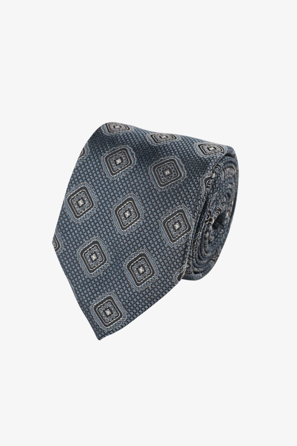 Tie - Silk deep blue pattern