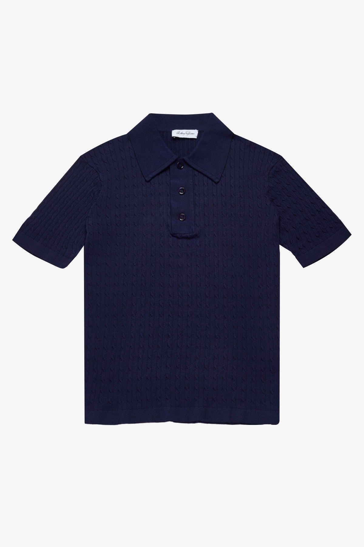 Evan navy knitted cable Polo